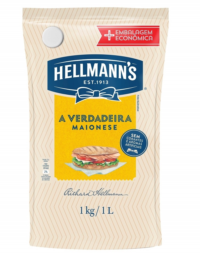 Maionese Hellmann’s Doypack 1kg: a nº 1 em outro tamanho